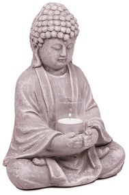 Milujeme Kameny Buddha - svícen Feng Shui - šedý