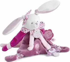 Doudou Dárková sada - Hračka s úchytem na dudlík králíček 17 cm / od 0