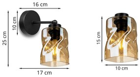 Nástěnné svítidlo Niki 1, 1x skleněné stínítko (výběr ze 3 barev)