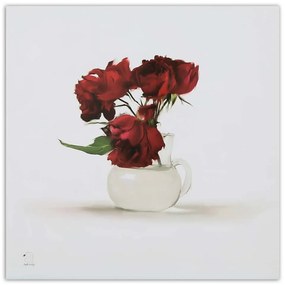 Gario Obraz na plátně Vybledlé růže ve váze Rozměry: 30 x 30 cm
