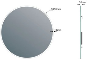 Sapho, VISO LED podsvícené kulaté zrcadlo, průměr 80cm, VS080
