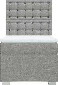 Box spring postel s matrací světle šedá 80 x 200 cm textil 3293809