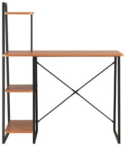 Psací stůl s poličkami černý a hnědý 102 x 50 x 117 cm 20285