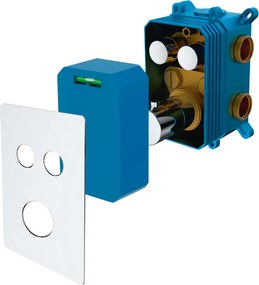 Mereo Mereo, Termostatická podomítková tlačítková baterie - 3-cestná - hranatý kryt, CB60157TC