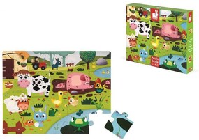 Janod Puzzle dotykové Zvířátka na farmě s texturou 20 ks
