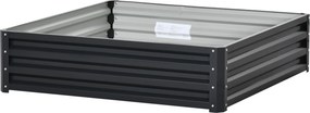 Vyvýšený záhon Outsunny, květinový box, zeleninový záhon, box na rostliny, bylinkový záhon do zahrady, na terasu, balkon, ocel, šedý, 120 x 30 cm