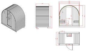 RAKOUSKÝ produkt - Venkovní sauna ISLAND - L pro 2 osoby 189x120x200 (F90120)