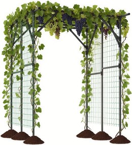 Costway Široký zahradní oblouk pro popínavé rostliny, 200 × 150 × 197 cm