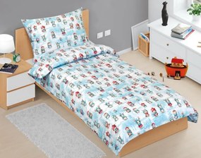 Bellatex Povlečení bavlněné Vánoce 140x200, 70x90 cm Zvířátka v zimě