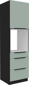ARIA sc | vysoká skříňka 60 DPS-210 3S1F na vestavnou troubu | PREMIUM BOX | 60 cm | ANTI FINGERPRINT povrch | černá/aquamarine