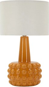 Keramická stolní lampa v hořčicové barvě/bílá s textilním stínidlem (výška 51,5 cm) Gress – Mauro Ferretti