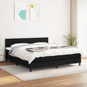 Box spring postel s matrací černá 180x200 cm textil,  3140235
