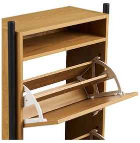 Výklopný botník v dekoru dubu v přírodní barvě 62x118x26 cm Barco – House Nordic