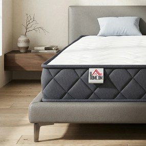 HOMCOM matrace 200x160 cm, matrace pro 2 osoby, paměťová pěna, tloušťka 20 cm, certifikát OEKO-TEX, střední tuhost