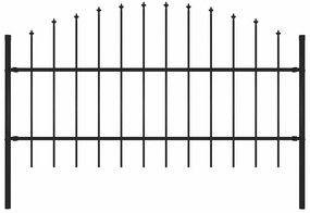Zahradní plot Woerden s kopím nahoře ocelový 170 x 100 cm černý 144941