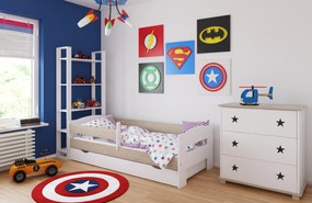 BabyBeds Dětská postel ADAS Velikost postele: 160x80 cm, Barevné provedení: Dub, Úložný prostor: Ano, s úložným prostorem Bílá