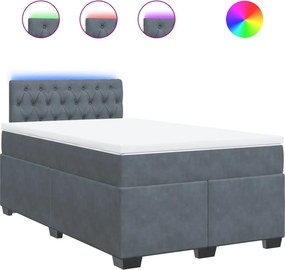 Box spring postel s matrací tmavě šedý 120x190 cm samet 3288565