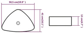 vidaXL Marketos Umyvadlo trojúhelníkové keramické bílé 50,5x41x12 cm