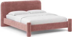 Růžová čalouněná dvoulůžková postel s roštem 180x200 cm Vera – Micadoni