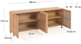 OnaDnes -20% Dubový TV stolek Kave Home Beyla 180 x 42,5 cm
