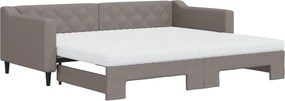 Válenda s přistýlkou a matracemi taupe 90 x 200 cm textil 3197447