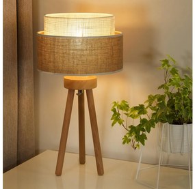 Duolla | Duolla - Stolní lampa YUTE BOHO 1xE27/15W/230V hnědá/šedá | DU603775