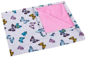 Bellatex Dětská deka Bára Motýlek růžová, 75 x 100 cm