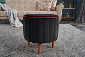 Atelier del Sofa Taburet Lindy Puf - Black, Antracitová, Růžová