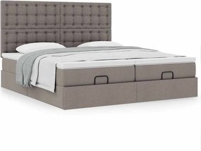 Osmanský rám postele s matrací taupe 160x200cm textil 3313731