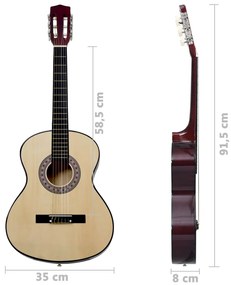 vidaXL 8dílný set klasická kytara pro děti a začátečníky 3/4 36''