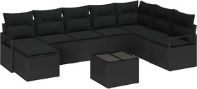Set pohovek 9 ks Černá polyratan 3346513