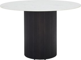XXXLutz JÍDELNÍ STŮL, akácie, černá, bílá, 120/120/76 cm P & B - Jídelní stoly - 001630021802