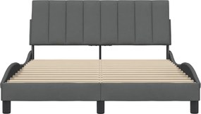 Rám postele bez matrace Hanko tmavě šedá 140 x 200 cm textil 3310392