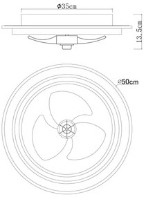 Globo 03655 - LED Stmívatelný stropní ventilátor BOZAN LED/32W/230V + DO