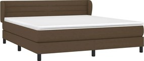 Box spring postel s matrací tmavě hnědá 160x200 cm textil 3126336
