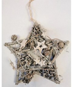 Vánoční dřevěná hvězda Whitewood, 24 cm