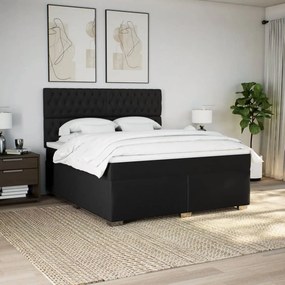 Box spring postel s matrací černá 180x200 cm textil 3290576