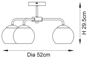 Endon 97971 - Přisazený lustr DIMPLE 3xE14/25W/230V lesklý chrom/kouřová šedá