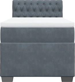 Box spring postel s matrací tmavě šedá 90x190 cm samet 3286193