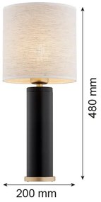 Argon 8316 - Stolní lampa RIVA 1xE27/15W/230V 48 cm černá