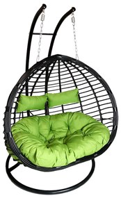 Závěsné relaxační křeslo TWIN - zelený sedák