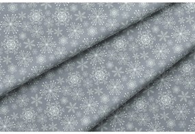 Ubrus vánoční teflonový - vločky šedé Rozměry: průměr 150, Tvar: Kulatý