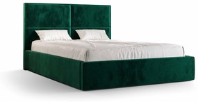 Manželská postel 140 cm Alfonso (tmavě zelená) (s roštem a úložným prostorem). 1046795