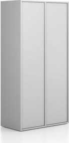 Kancelářská skříň FRAME, 2x dveře, 872 x 450 x 1735 mm, PUSH-lock, šedá