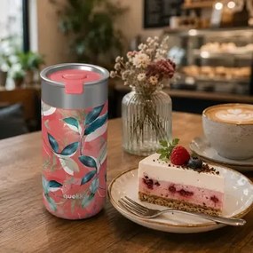 QUOKKA Termohrnek se sítkem Boost 400 ml Exotic Pink / Nerezová ocel /