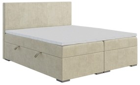 Kontinentální postel 180 cm Lemmy (světlobéžová) (s matrací a úl. prostorem). 1043392