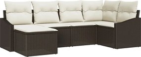 Set pohovek 6 ks Hnědá polyratan 3346788