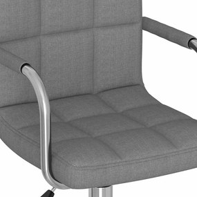 Otočná jídelní židle světle šedá textil 3087969
