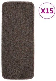 Nášlapy na schody 15 ks 60 x 25 cm hnědé protiskluzové 340400