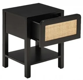 Noční stolek GALANT LEITMOTIV s 1 zásuvkou, dřevo černé Present time LM1999